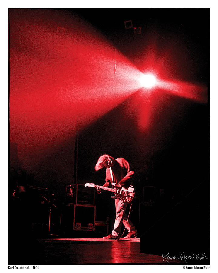 Kurt Cobain - Nirvana - red 8x10 signed - old school promo - 1991 Live – Karen Mason Blair ...